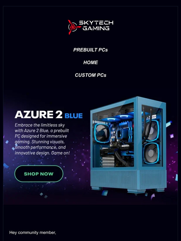 Skytech Gaming: Upgrade to an eye-catching special edition blue Azure 2 gaming PC! Enter to win ...