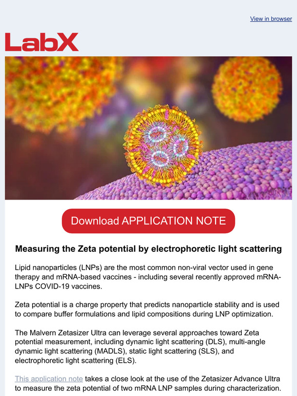 LabX: This application note take look at the Zetasizer Advance Ultra to ...