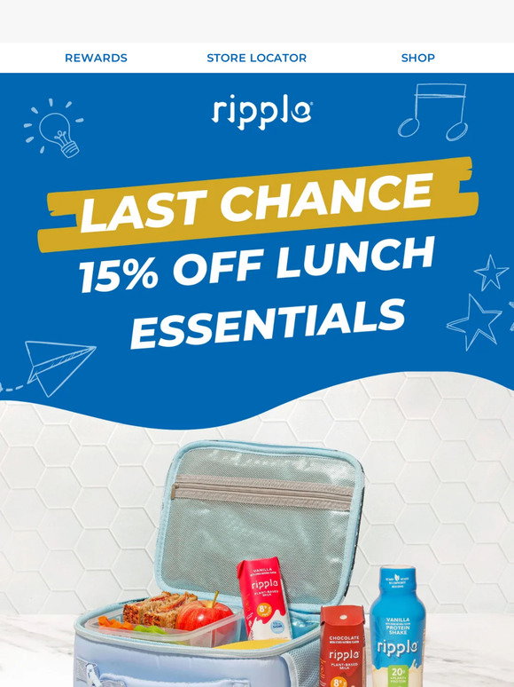 Ripple Foods: Time is Almost Up for 15% Off Lunch Essentials ⏰ | Milled