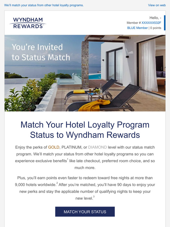 Wyndham: Your Invitation Is Waiting: Match Your Status for More Perks ...