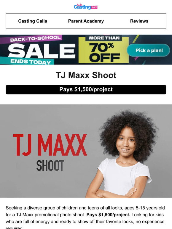 KidsCasting: Your Kid is invited to TJ Maxx photoshoot | Milled