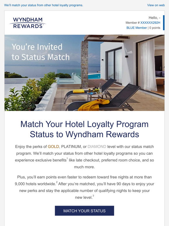 Wyndham Hotels: Your Invitation Is Waiting: Match Your Status for More ...