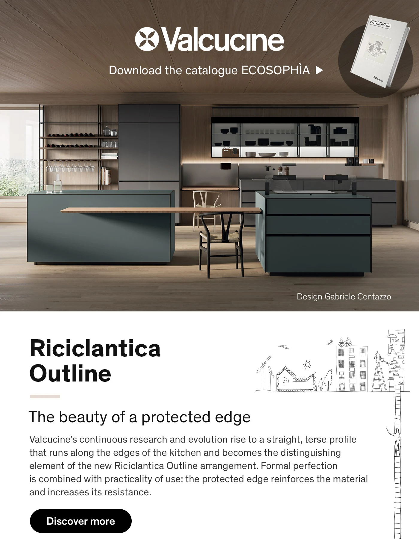 archiproducts: Valcucine | Ecosophìa catalogue: discover Riciclantica Outline, formal perfection ...