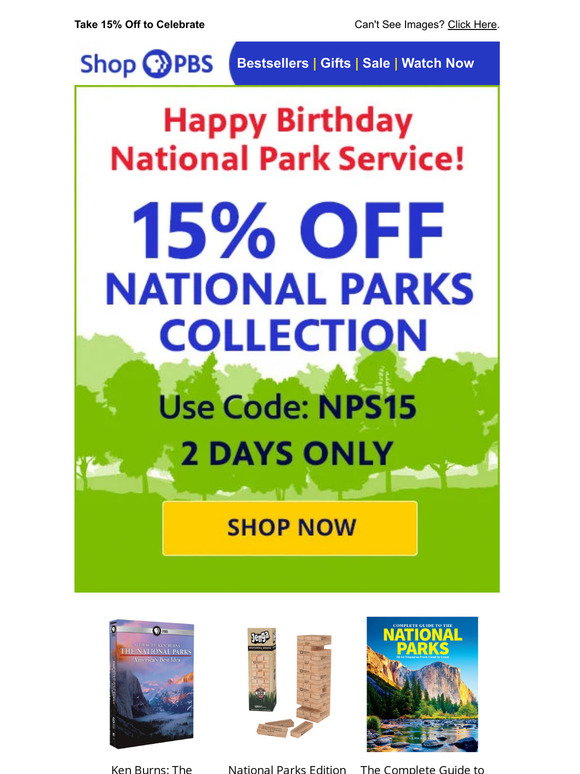 Shop.PBS.org: Happy Birthday, National Park Service! | Milled