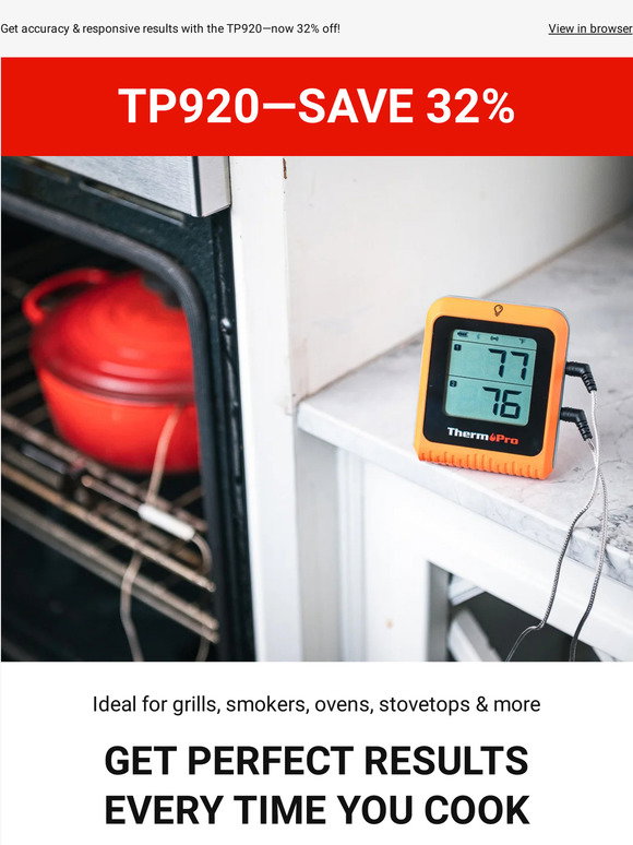 ThermoPro: TP920 Now on Sale: 650' Wireless Monitoring | Milled
