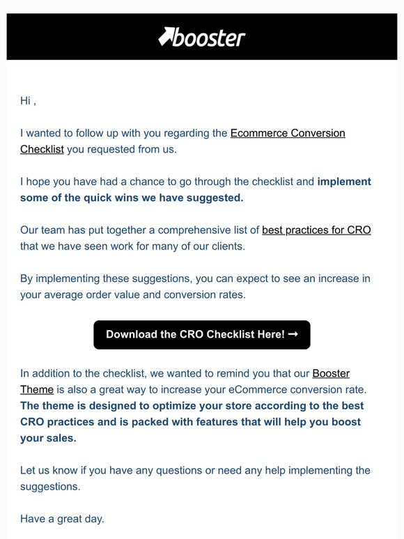 Booster Theme: Boost Your Ecom Sales With The Conversion Checklist! | Milled