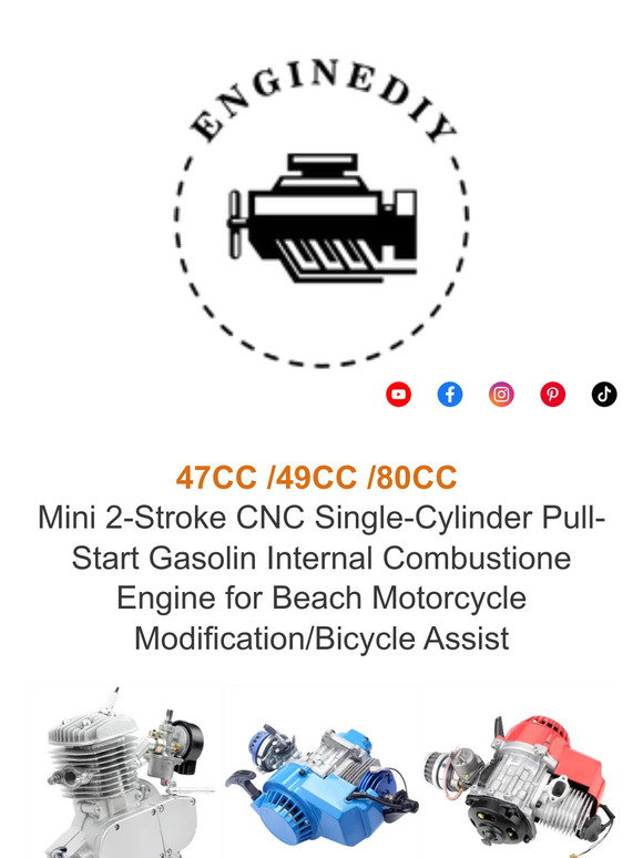 Enginediy: NEW Mini 2-Stroke Single Cylinder Gasoline | Milled