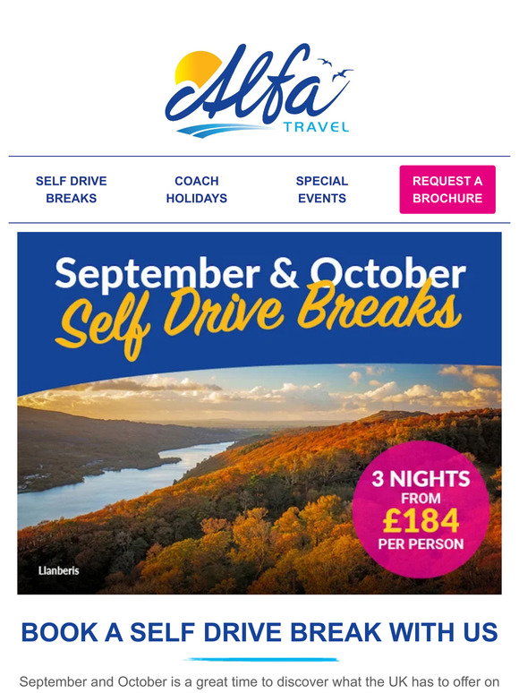 Alfa Travel: Super September and October Self Drive Breaks 🚗 | Milled