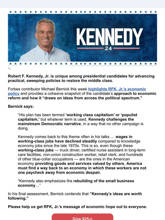 Robert F. Kennedy Jr.: Forbes features Kennedy’s ‘working class ...