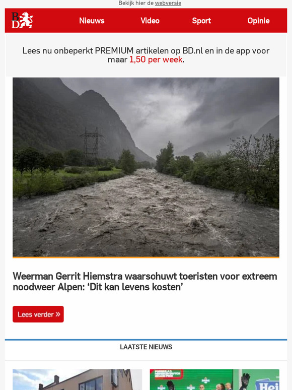 Brabants Dagblad: Weerman Gerrit Hiemstra waarschuwt toeristen voor extreem noodweer Alpen: ‘Dit ...