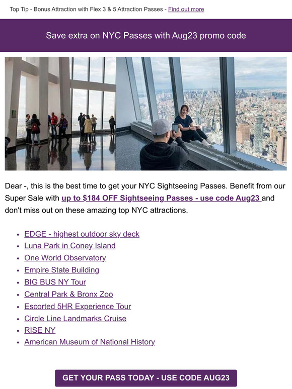 Sightseeing Pass: August Sale ⏰ Use code Aug23 & Save even more 💰💰💰 | Milled