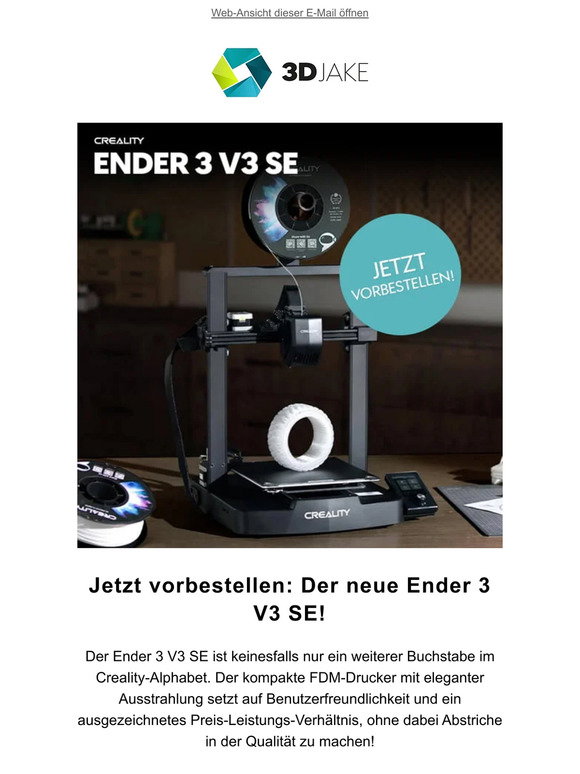 3DJake: 🔥 NEU: Der Ender 3 V3 SE von Creality! | Milled