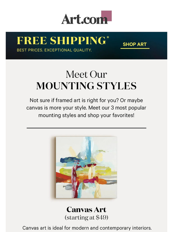 Art.com: Meet our 3 art mounting options | Milled