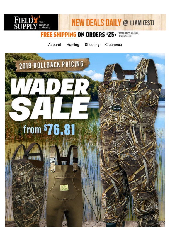 Field Supply: 🔄 2019 Rollback Pricing: All waders on sale now! | Milled