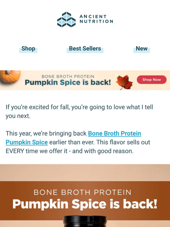 Ancient Nutrition: This flavor sells out every year… | Milled