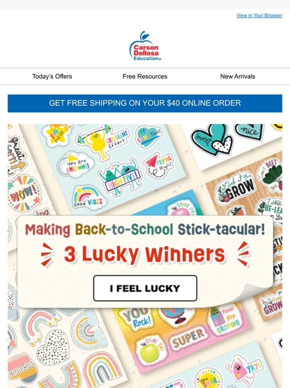 Carson-Dellosa Education: Quick, It's Your Last Chance to WIN Stickers ...