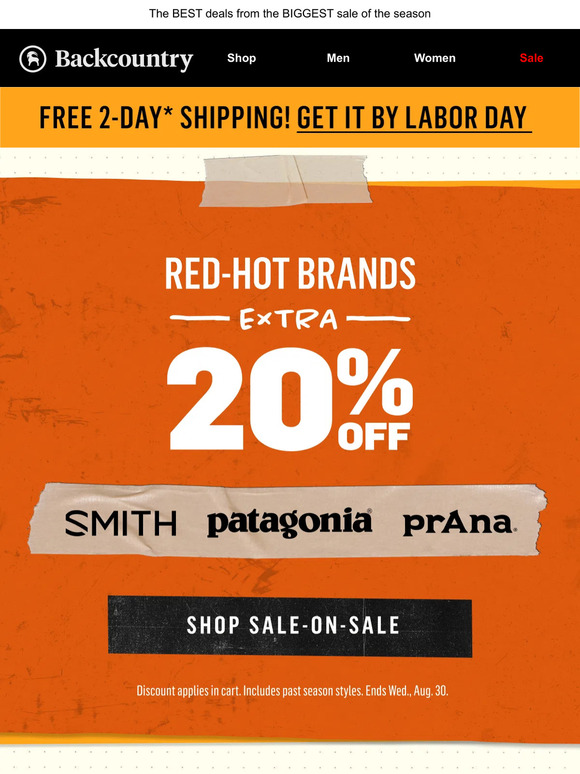 Backcountry: ICYMI: Extra 20% off red-hot brands! | Milled