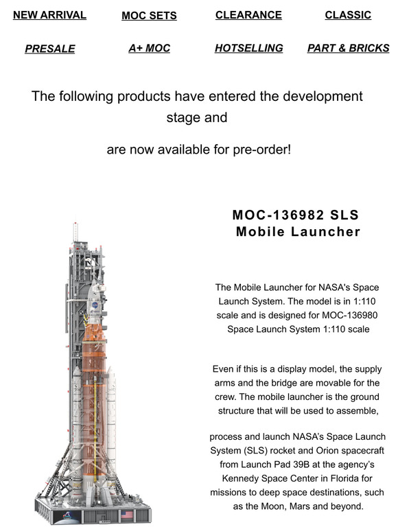 Vonado: Pre-Order Now: SLS Mobile Launcher in Development Stage 🚀 | Milled