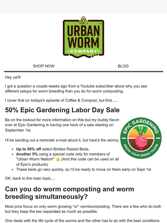 Urban Worm Company: My Thoughts About Breeding Worms in a Worm Bin | Milled