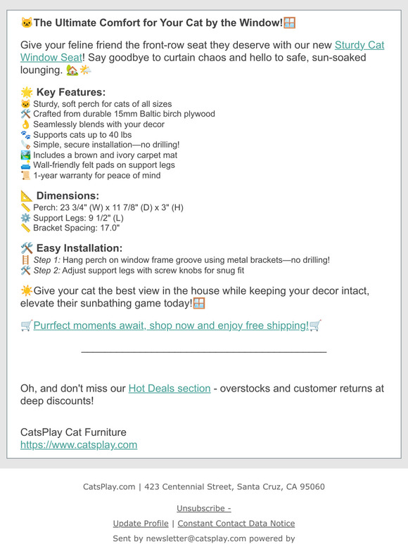 CatsPlay: 🐱The Ultimate Comfort for Your Cat by the Window!🪟 | Milled