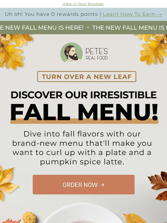 Pete's Real Food: New Fall Menu is here! 🍂 | Milled