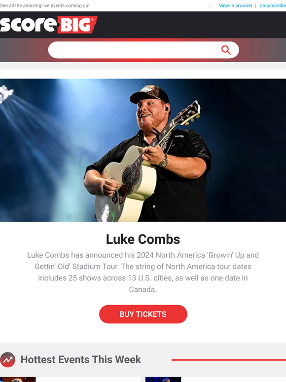 ScoreBig.com: Luke Combs / Bob Dylan / Lauryn Hill / Pentatonix / And ...