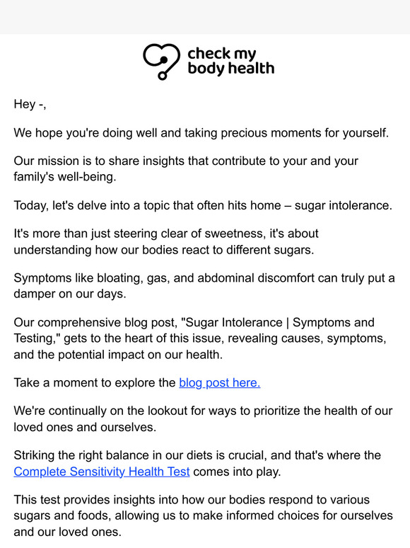 Check My Body Health USA: Understanding Sugar Intolerance | Milled
