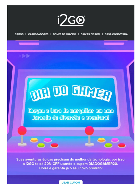 i2GO: Dia do Gamer com +20% OFF 🕹️ | Milled