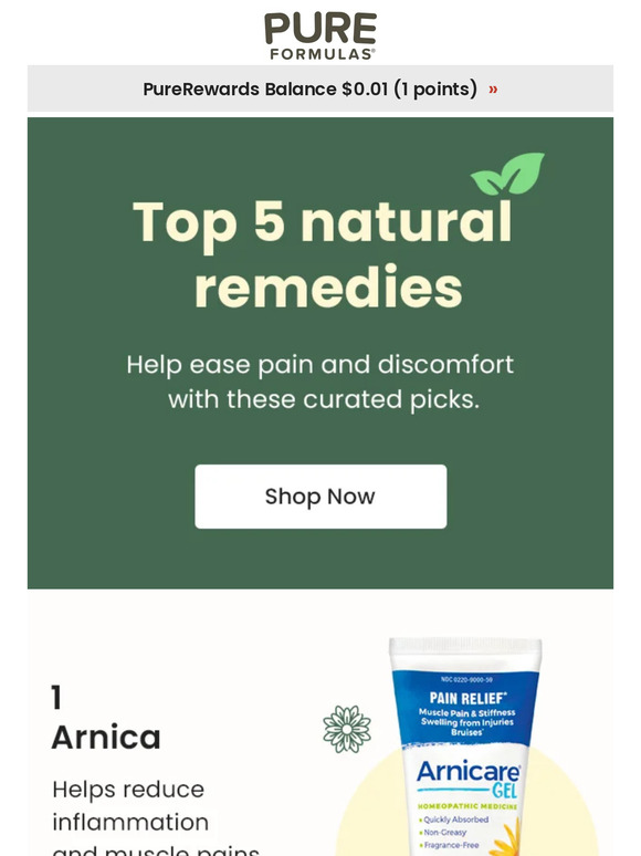 PureFormulas: Top 5 natural remedies for pain relief | Milled