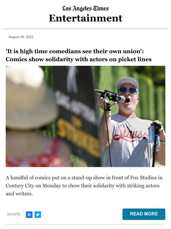 Los Angeles Times: Comics show solidarity with actors on picket lines ...