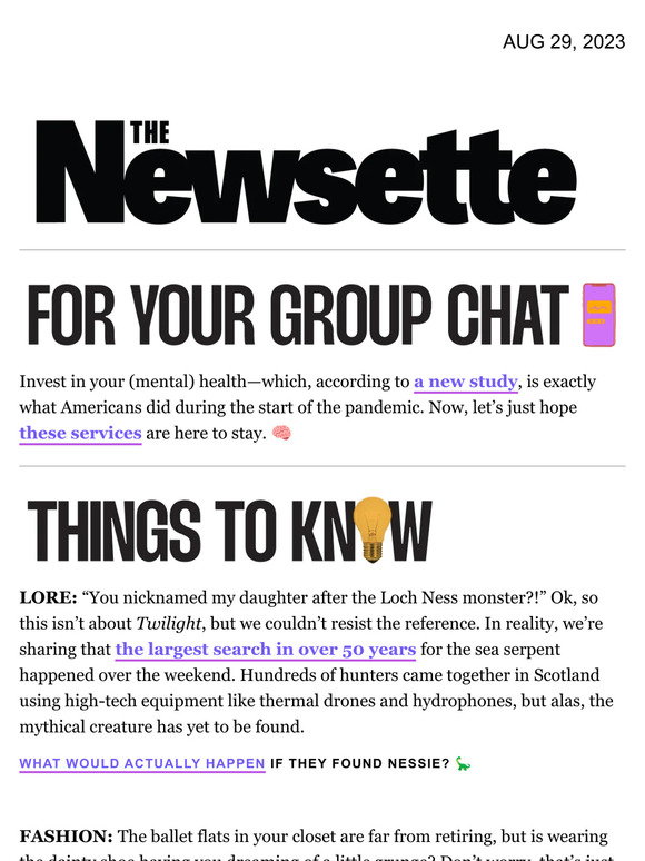 The Newsette: The serious search for the Loch Ness monster. | Milled