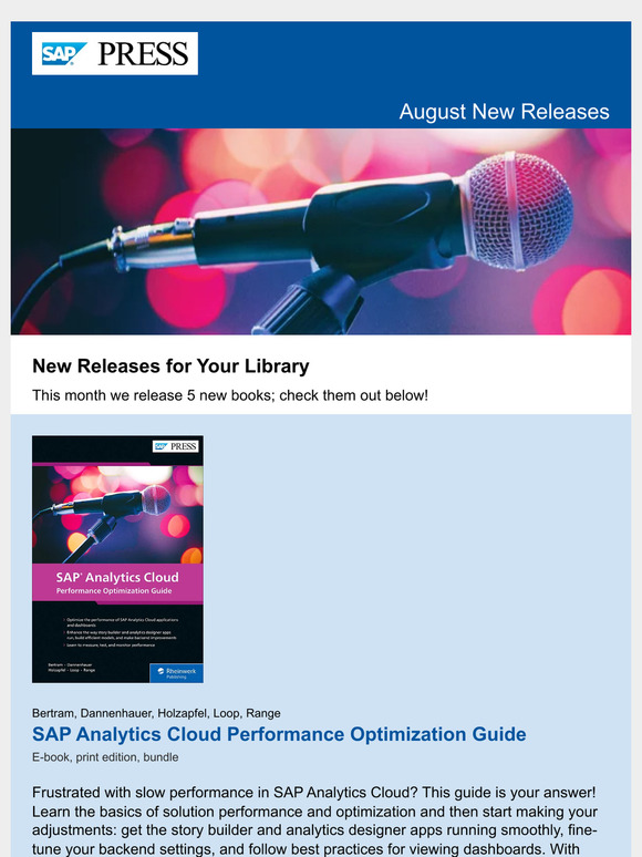 SAP Press: 5 new books! Explore SAP Analytics Cloud, financial ...