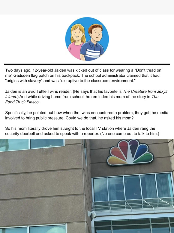 Tuttle Twins: I stand with Jaiden (and the Gadsden flag) 🇺🇸 | Milled