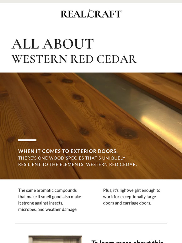 RealCraft: Everything you need to know about Western Red Cedar | Milled