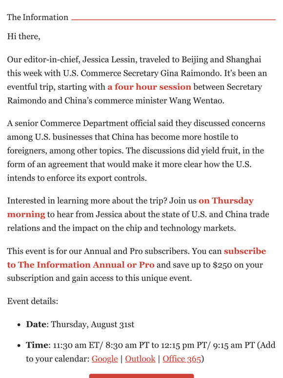 The Information: Join Jessica Lessin this Thursday for a special ...