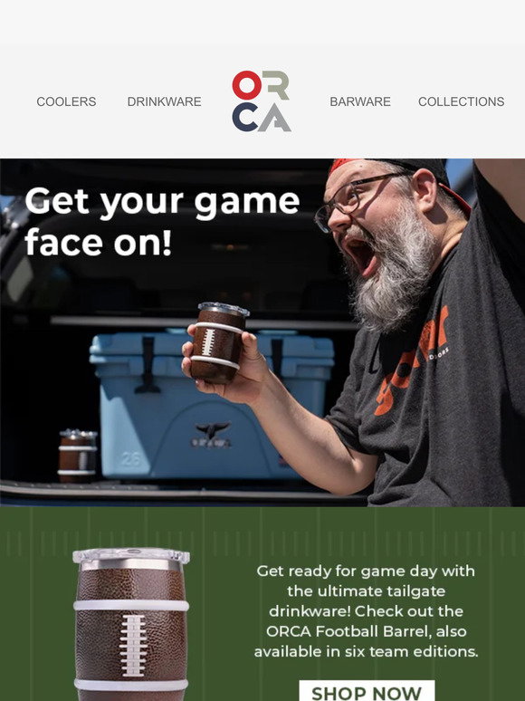 ORCA Coolers: Show your team spirit with the ORCA Football Barrel! 🏈 ...