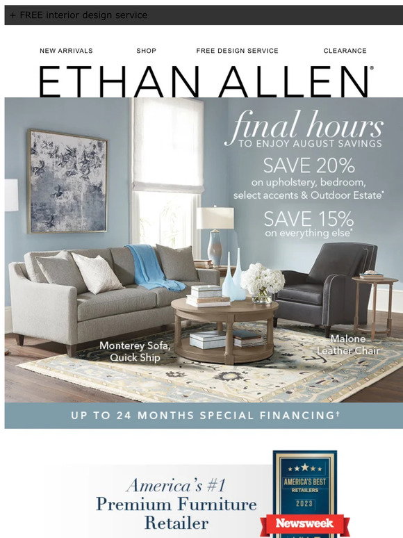 Ethan Allen: Lock in these terrific values | Milled