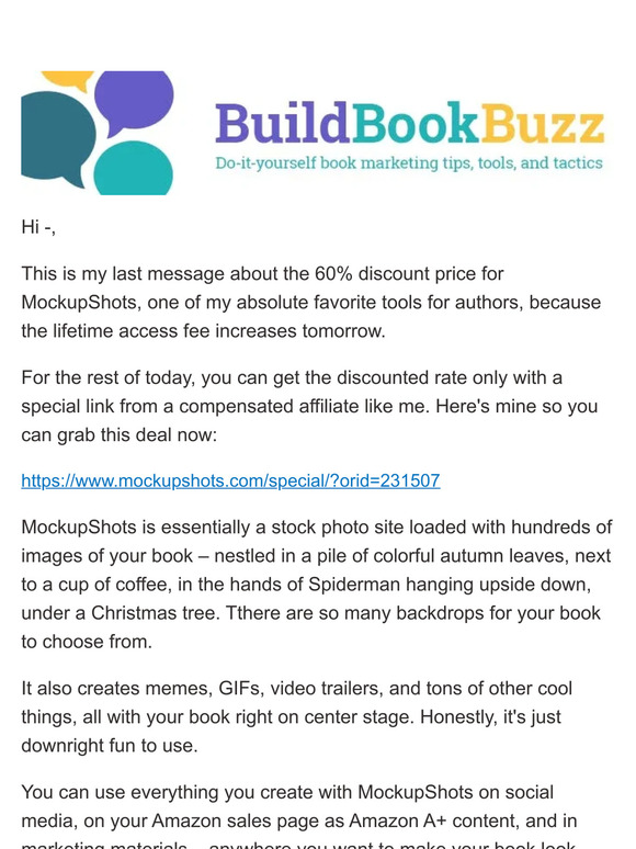 Build Book Buzz: LAST CHANCE for deal price on my favorite cool author ...