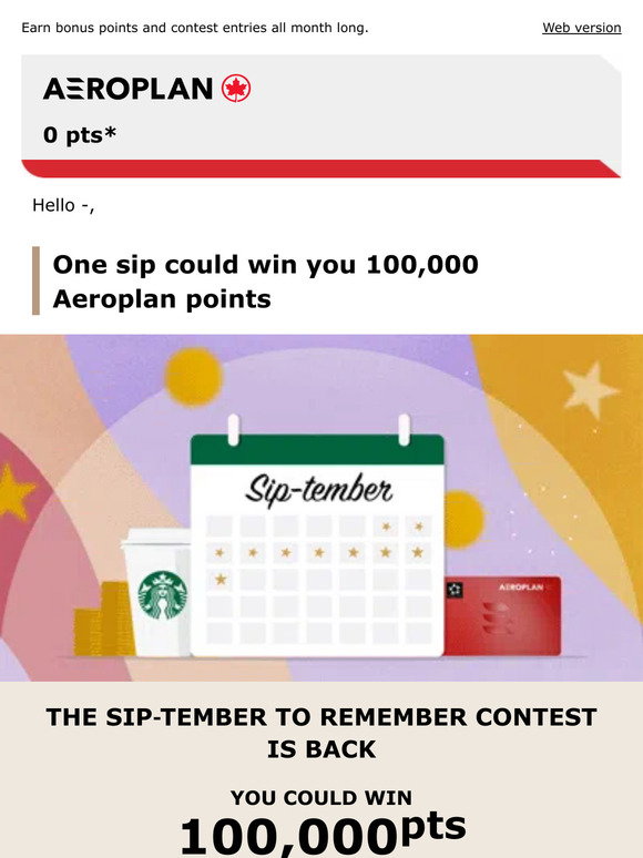 Air Canada: Sip-Tember to Remember is back and 100,000 points could be ...