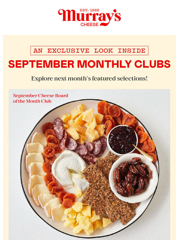 Murray's Cheese: A Sneak Peek Inside September Cheese Clubs | Milled