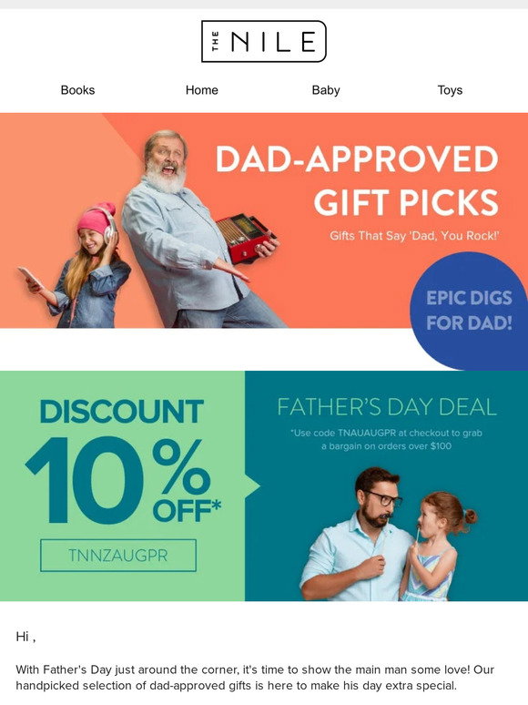 The Nile: 🥳 Dad Approved Gifts + 10% OFF* Code Inside! | Milled