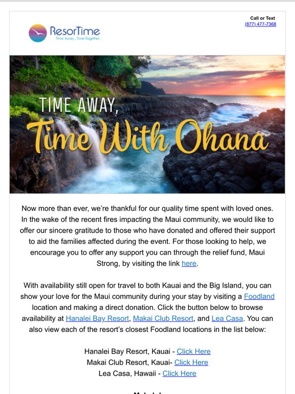 ResorTime: Show Your Support For Maui Wildfire Relief Aid 🌺 | Milled