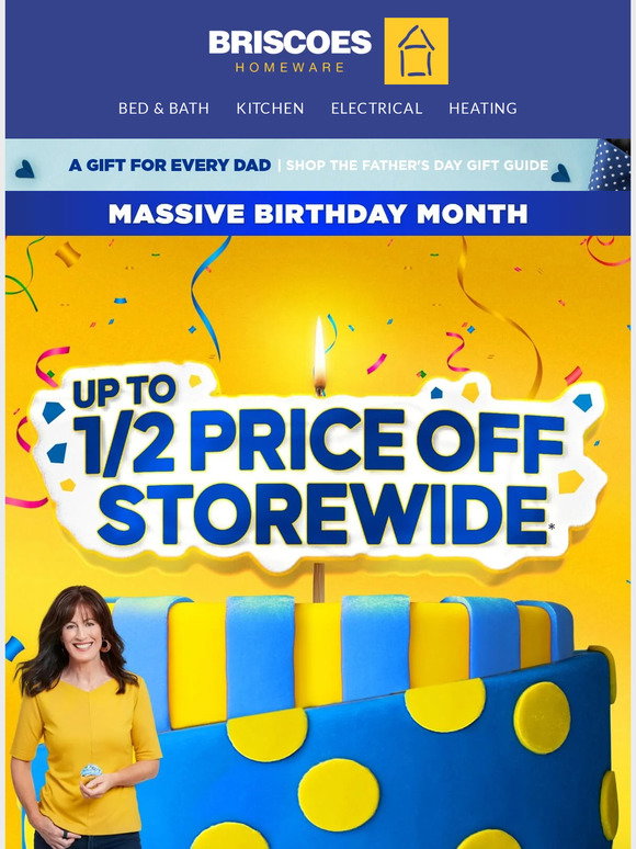 Briscoes: Massive birthday month sale STARTS NOW! | Milled