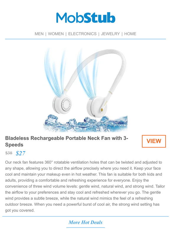 MobStub: END-OF-SUMMER SALE: Bladeless Rechargeable Portable Neck Fan ...