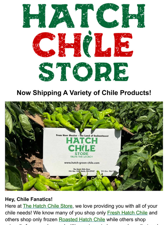 Hatch Green Chile: 🚛 Shipping updates on all Hatch Chile Store Items ...