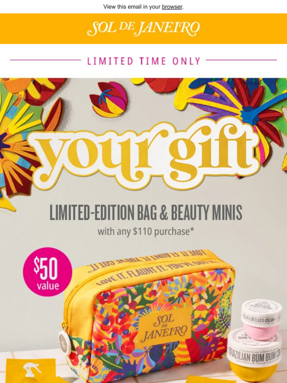 Sol de Janeiro: FREE GIFT: Limited-edition bag with beauty minis 💛 | Milled