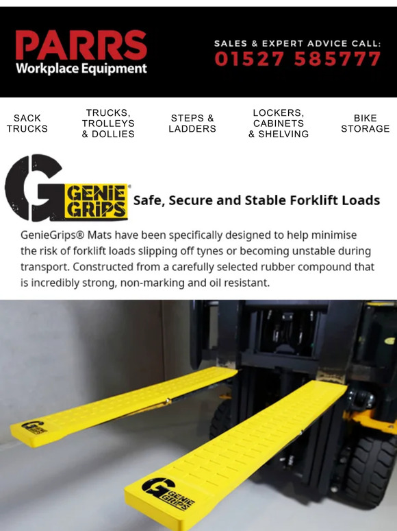 Parrs: Make your forklift loads safe, secure & stable with GenieGrips ...