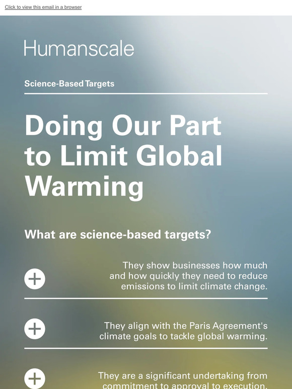 Humanscale: Tackling Climate Change Through Science-Based Targets | Milled