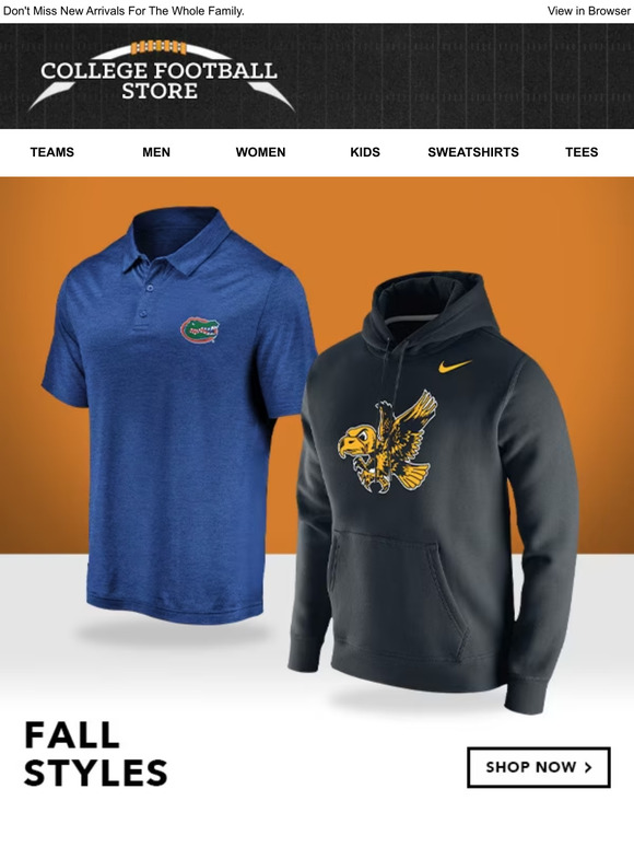 College Football Store: New Fall Styles Are Here! | Milled