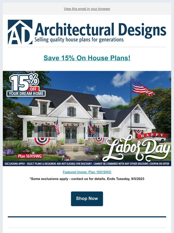 Architectural Designs: 🎆Ending Soon 15% off House Plans | Milled